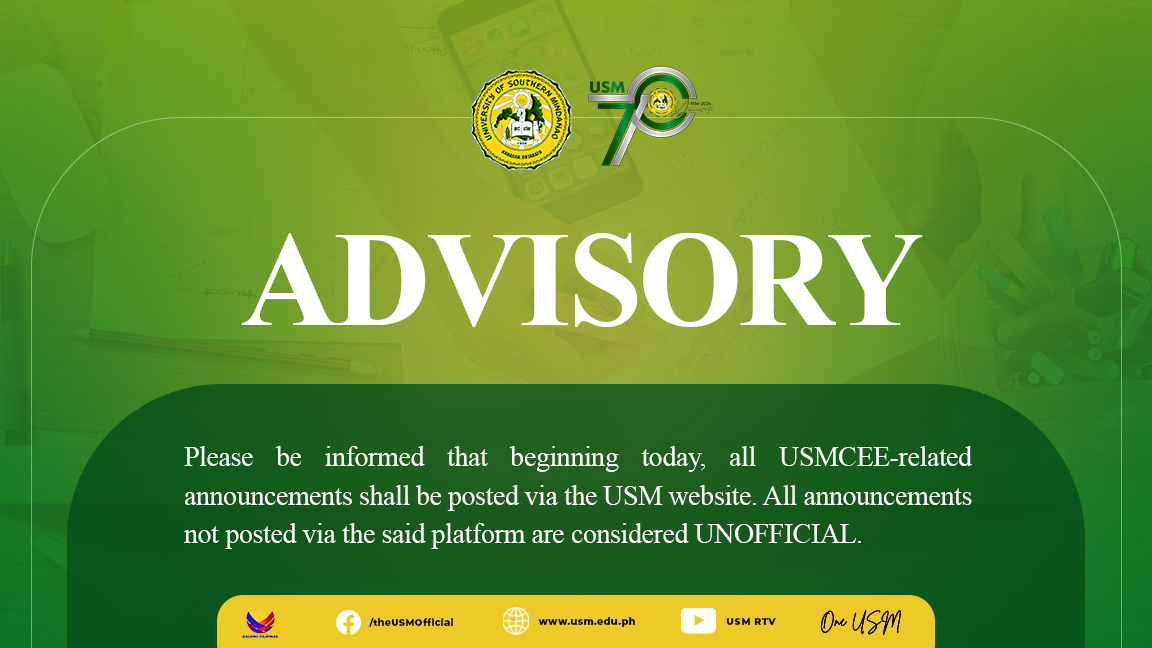 USM ADVISORY – University of Southern Mindanao