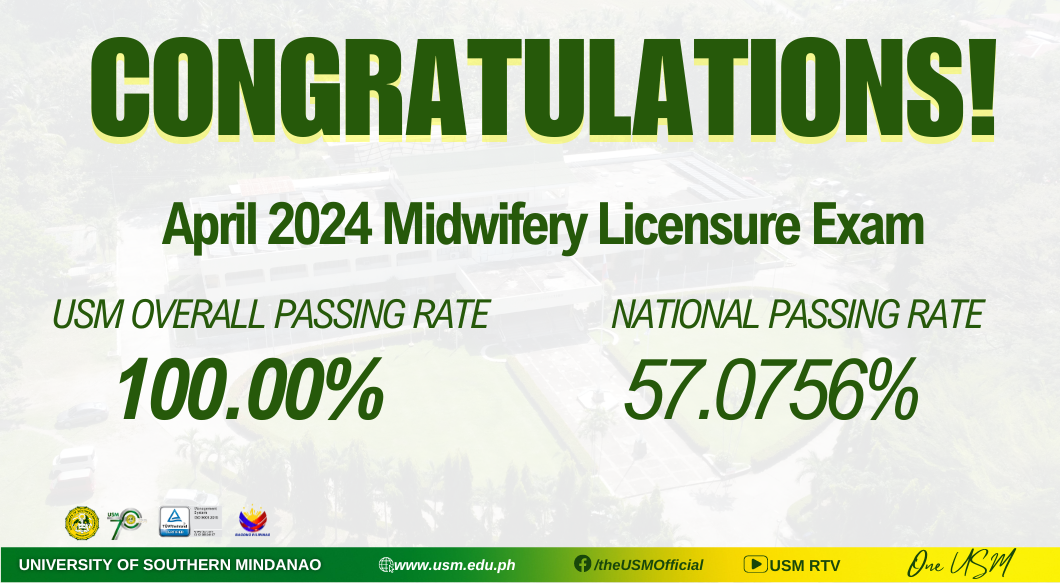 USM earns 100% in April 2024 MLE – University of Southern Mindanao