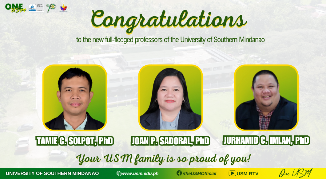 USM has three new full-fledged Professors from the College of Agriculture – University of ...