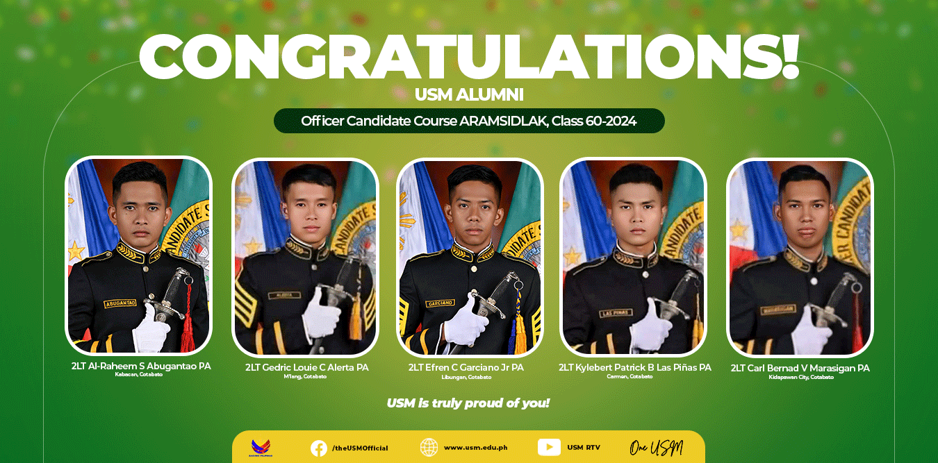 Five USM Alumni now Philippine Army Officers – University of Southern ...